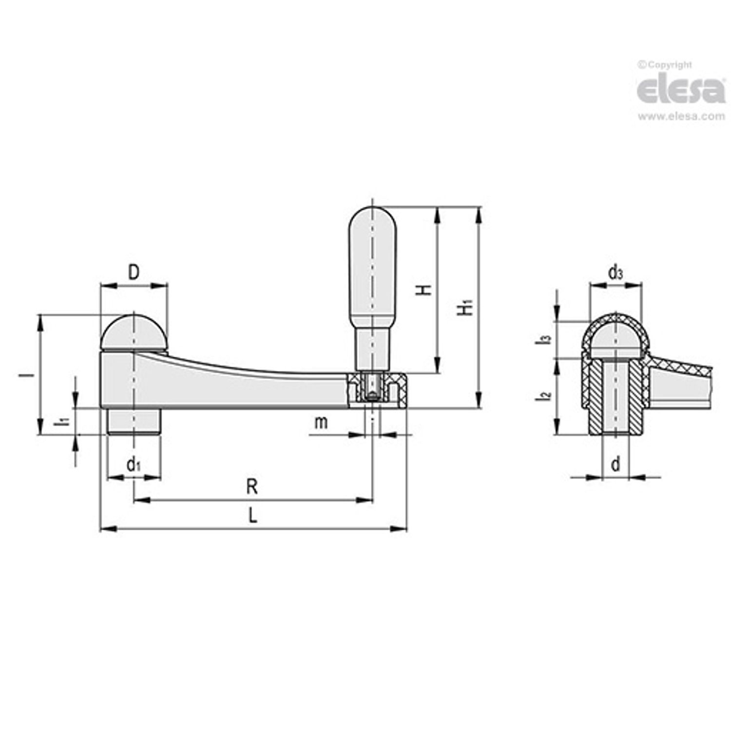 ELESA EKH Crank handles Technopolymer EKH.125 A-14-C2 8055007013340 | eBay UK