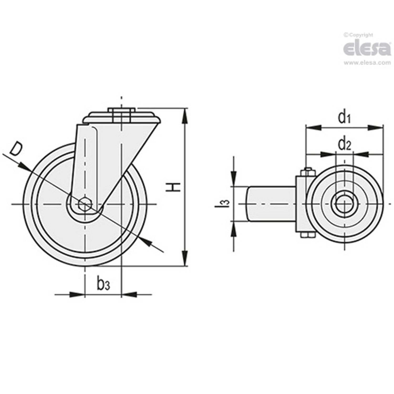 ELESA Castor RE.F7-100-FBL-N-HT 8055007779420 | eBay UK