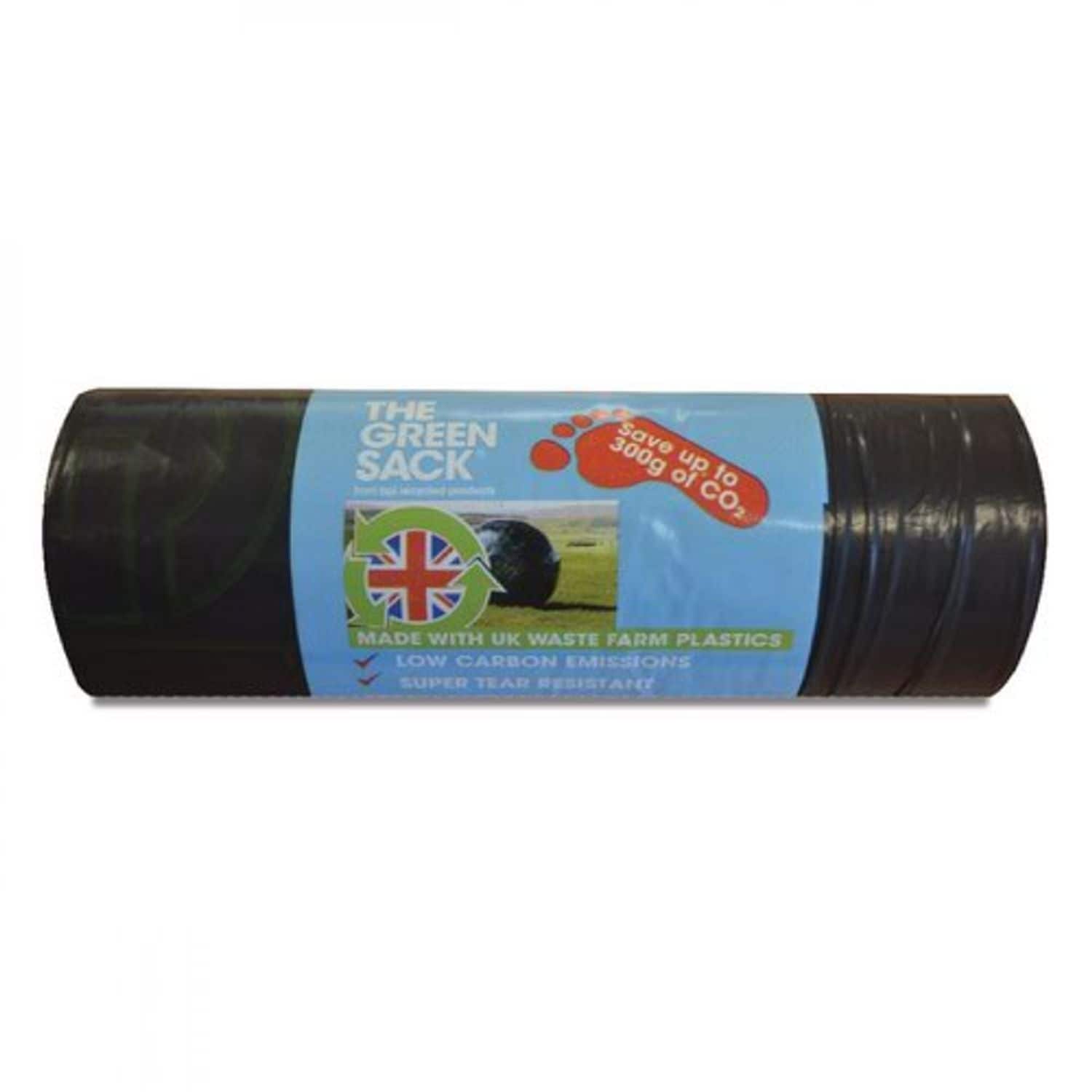 The Green Sack Medium Duty Refuse Sack 70 Litre Black Roll 15 Sacks ...