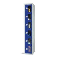 Shop Elite Lockers Vision Panel Locker 6 Door 1800 x 300 x 450mm Blue - miscellaneous | Zoro UK ...