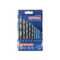 Shop Faithfull Professional HSS Jobber Drill Bit Set, 10 Piece (1 ...