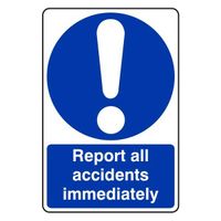 Shop Lasting Impressions Report All Accidents Immediately Sign Label ...