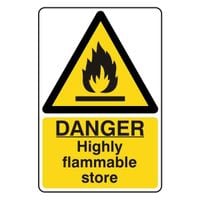 Shop Lasting Impressions Danger - Highly Flammable Store Sign Label ...