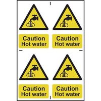 Shop Slingsby Caution Hot Water Sign - Pack of 4 - | Zoro UK Business ...