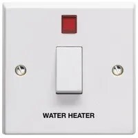 Shop Electrium Control Switch 1 Gang DP Neon 20A White Mrkd Water Heater (black Print - | Zoro ...