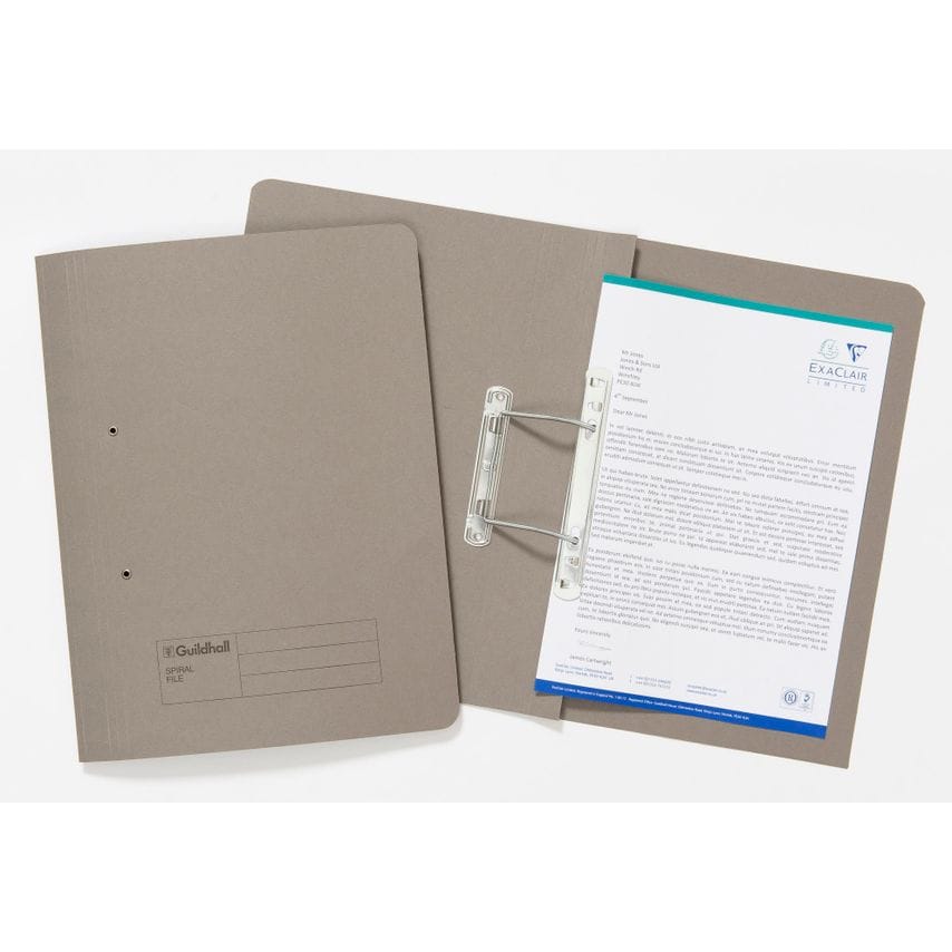 Guildhall Guildhall Spring Transfer File Manilla Foolscap 285gsm Grey ...
