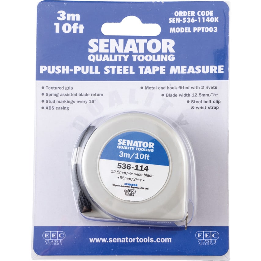 Senator 3M/10' Push-Pull Steel Tape Rule 5036140021884 | eBay UK