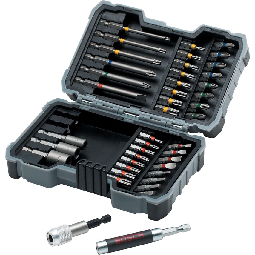 Bosch 43 Piece Extra Hard Screwdriver & Nut Driver Bit Set in a Hard ...