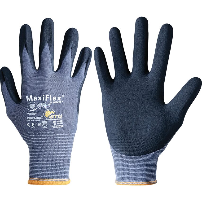Atg 42-874 MaxiFlex Ultimate Palm-side Coated Grey/Black Gloves - Size 11 4792249061398 | eBay UK