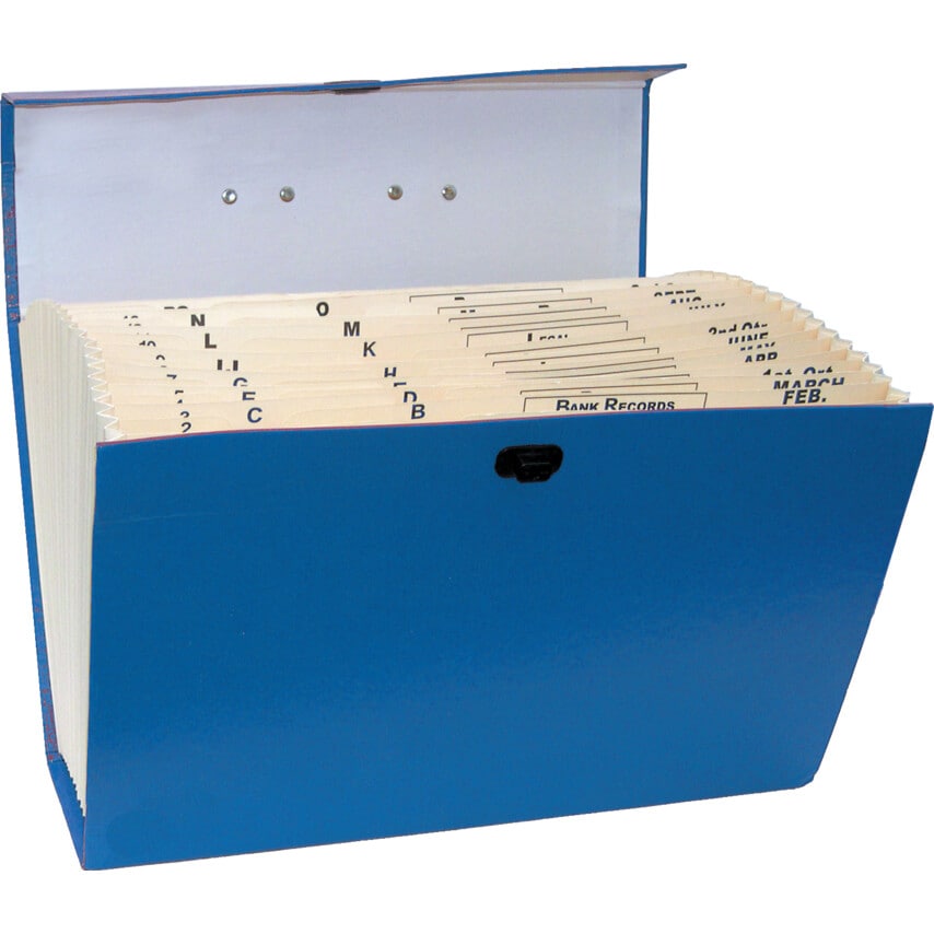 Cathedral 21 Pocket Cardboard File Case Blue for sale online | eBay UK