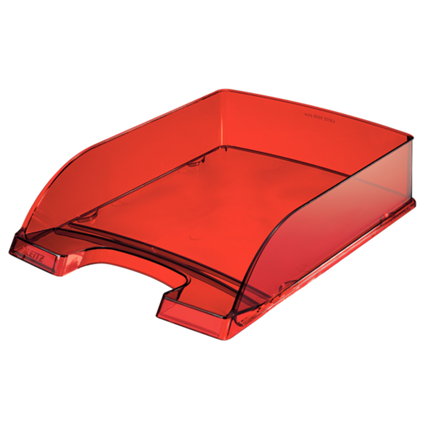 Shop Leitz Plus Letter Tray, Transparent A4. Transparent Red - Outer ...