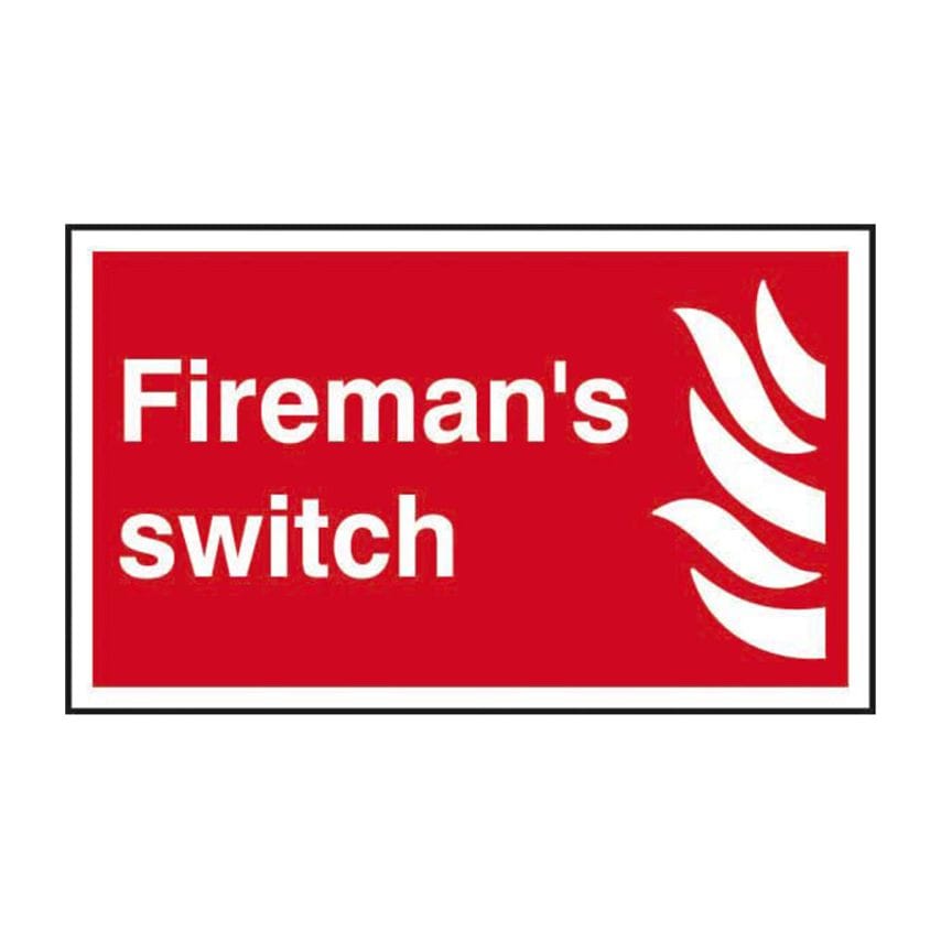 Shop Spectrum Industrial Fireman's Switch Sign - Fire Signs | Zoro UK ...