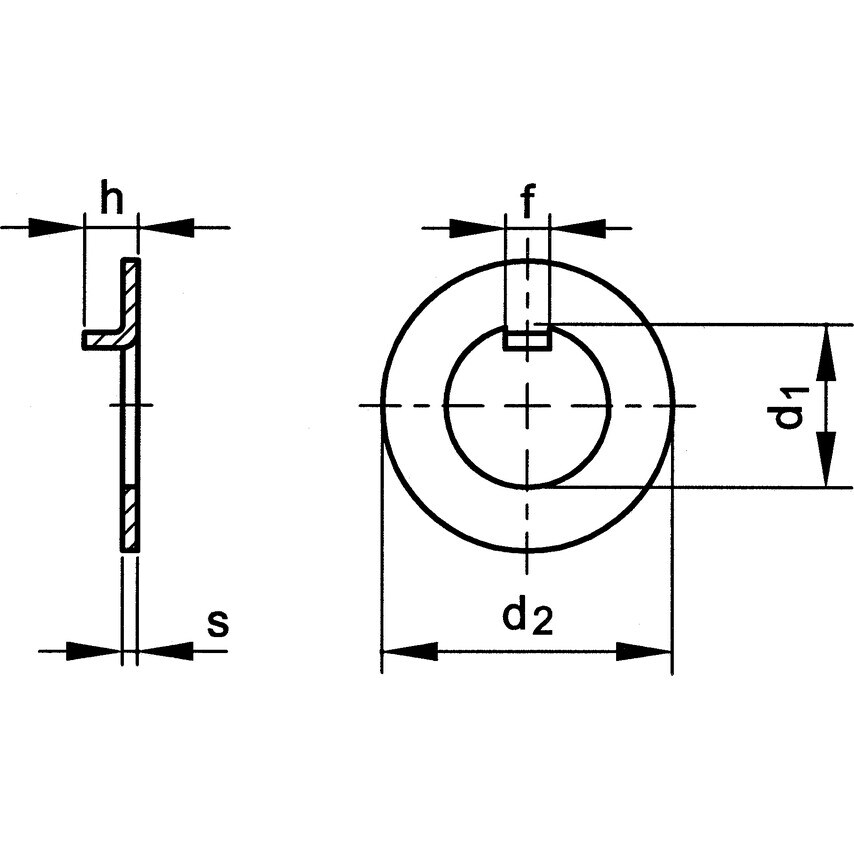 Shop Qualfast M18 Internal Tab Washer - Steel -BZP DIN 462 - Tab Washers | Zoro UK Business Supplies