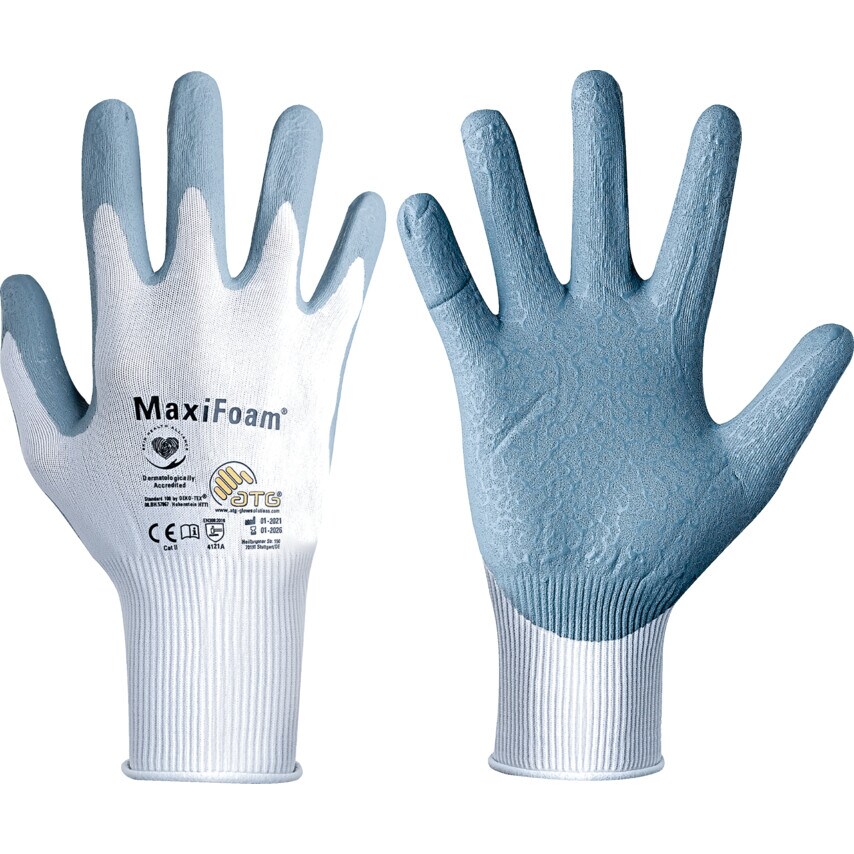 Shop Atg 34-800 Maxifoam Palm-side Coated White/Grey Gloves - Size 10 - Mechanics Gloves | Zoro ...