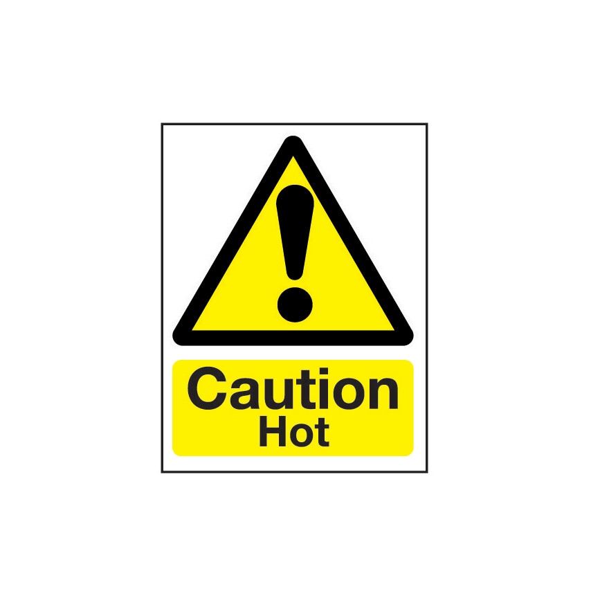 Sitesafe Caution Hot 200 x 150mm Self Adhesive