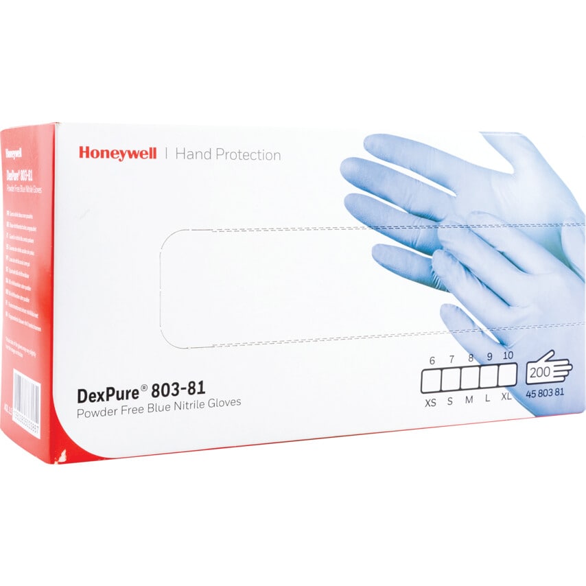 Honeywell Dexpure Disposable Gloves, Blue, Nitrile, Powder Free, Smooth ...