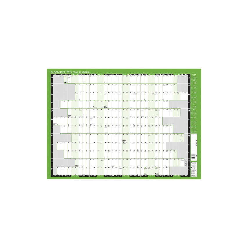 Shop Q-Connect 2019 Unmounted Year Planner - Diaries & Planners | Zoro UK