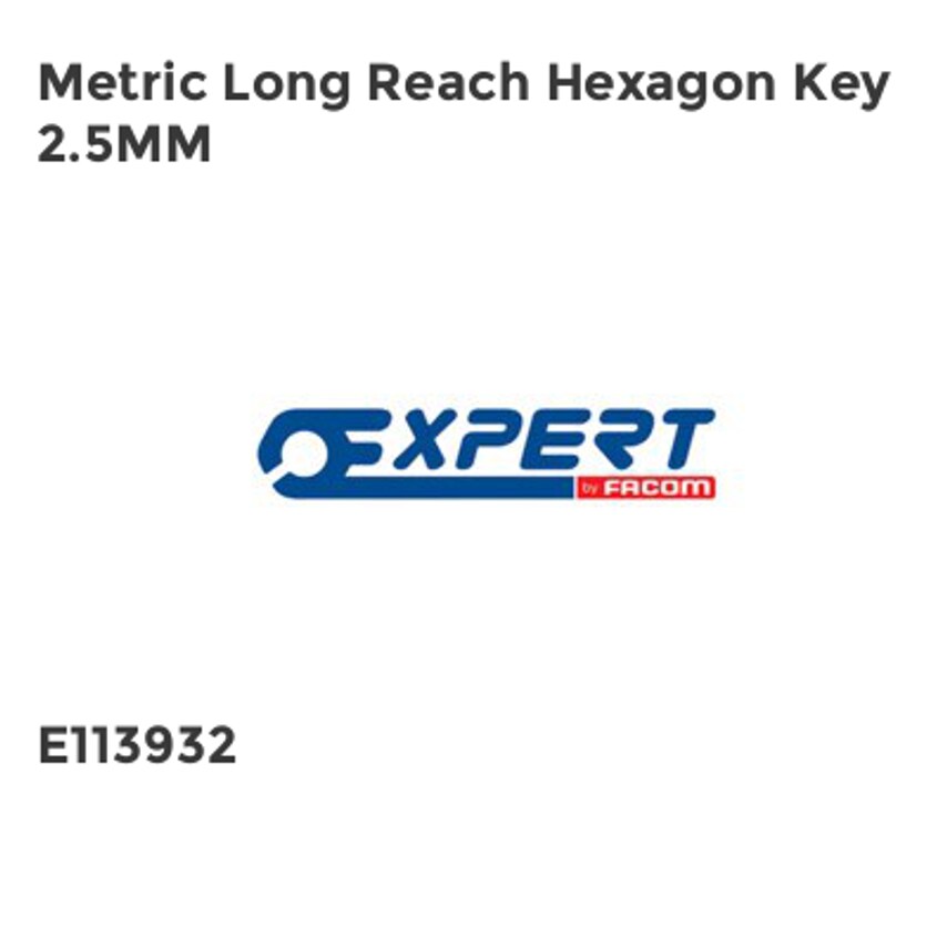 Shop Expert By Facom Metric Long Reach Hexagon Key 2 5mm Hexagon Keys