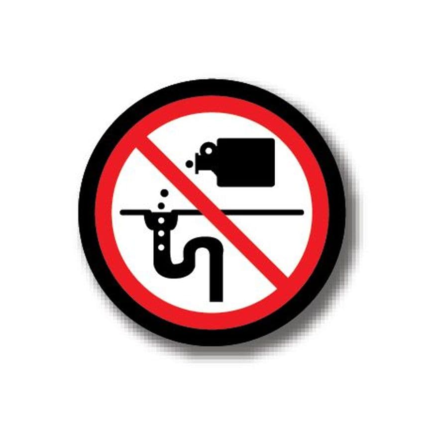 Shop Ergomat Durastripe Circle Sign - Do Not Pour Chemicals Into Drain ...