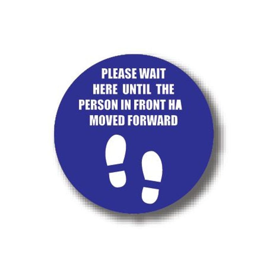 Shop Ergomat Durastripe Circle Sign - Please Wait Here Until The Person ...