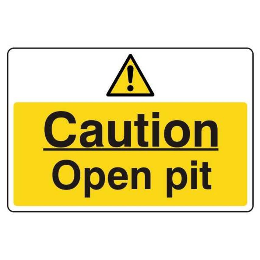 Shop Lasting Impressions Caution - Open Pit Sign Label - Slip, Trip ...