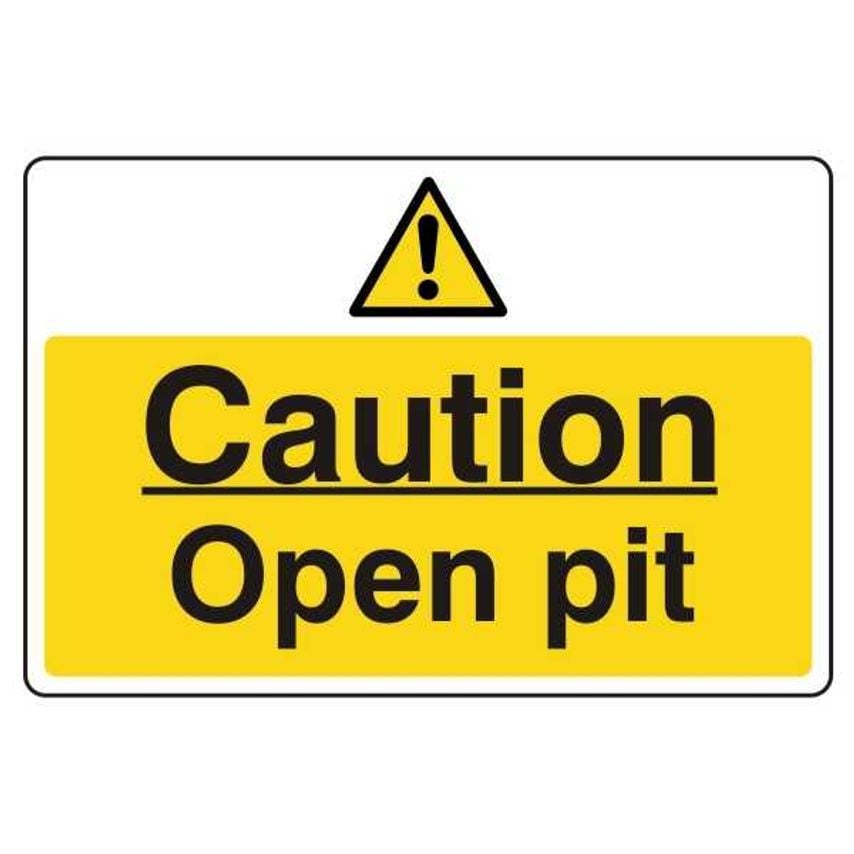 Shop Lasting Impressions Caution - Open Pit Sign Label - Slip, Trip ...