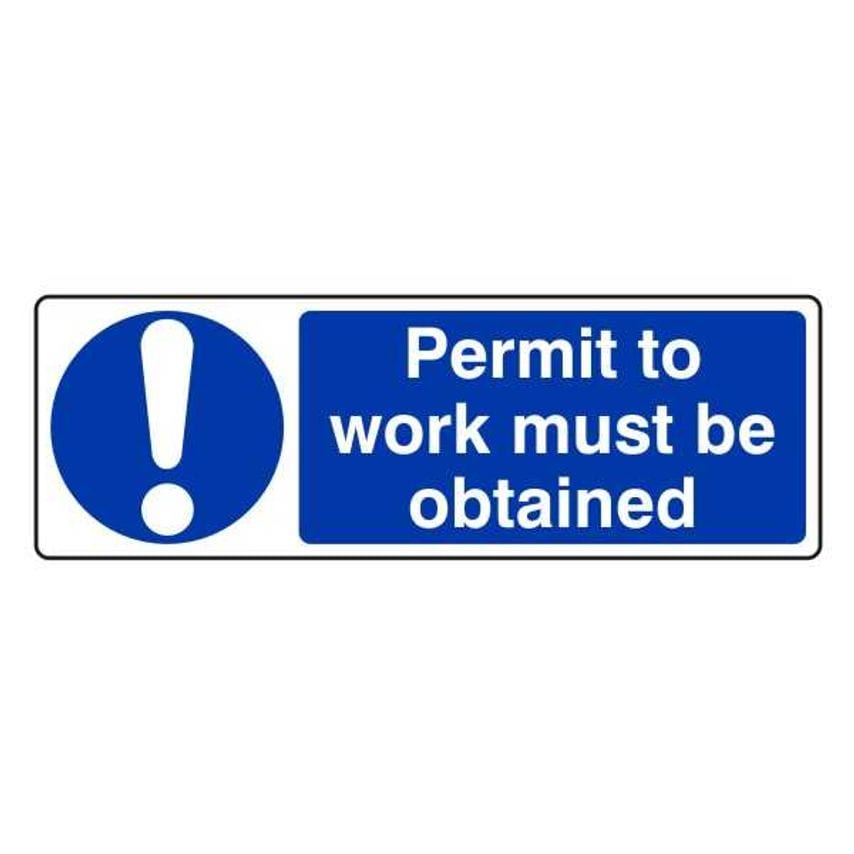 Shop Lasting Impressions Permit to Work Must Be Obtained Sign Label ...