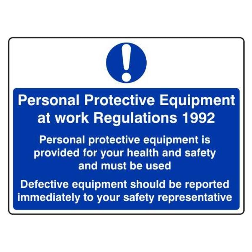 Shop Lasting Impressions P.p.e. AT Work Regulations 1992 Sign Label ...