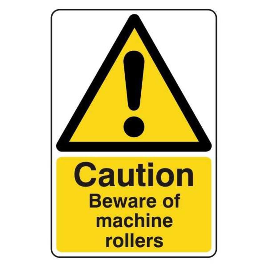Shop Lasting Impressions Caution - Beware of Machine Rollers Sign Label ...