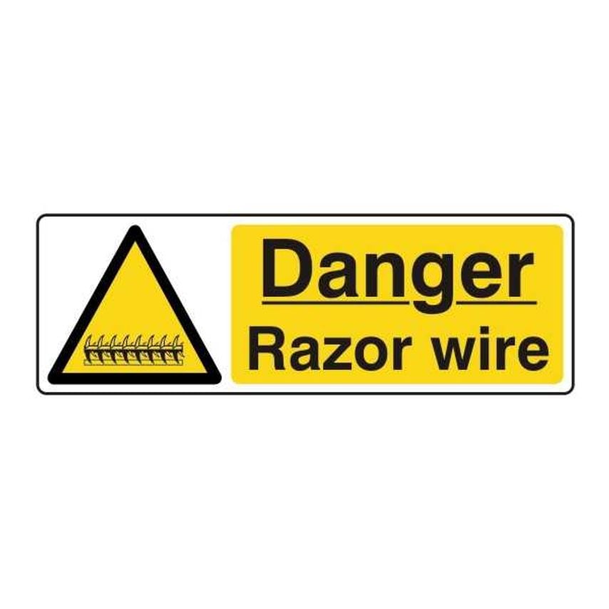 Shop Lasting Impressions Danger - Razor Wire Sign Label - Security ...