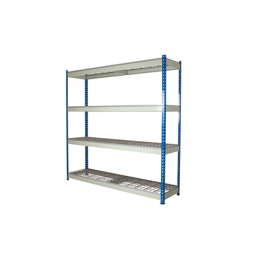 Shop Anco Rivet Racking Steel Shelving Bays with 4 Shelves - Blue ...