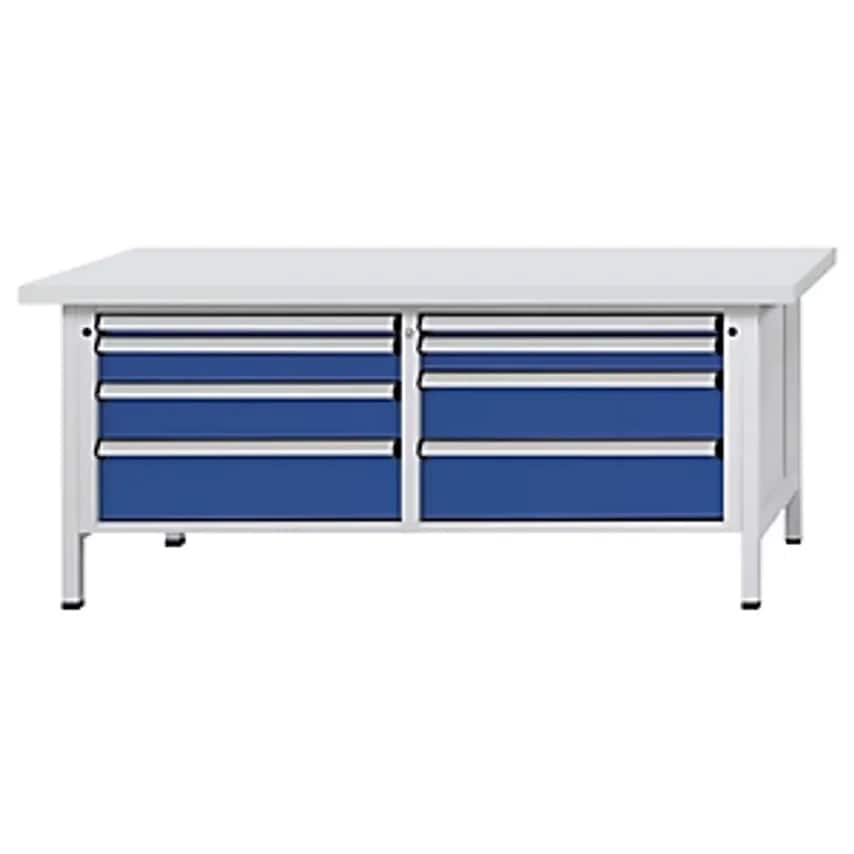 Shop ANTON KESSEL GMBH Workbench With XL/XXL Drawers - Frame Construction - Width 2000mm, 8 ...