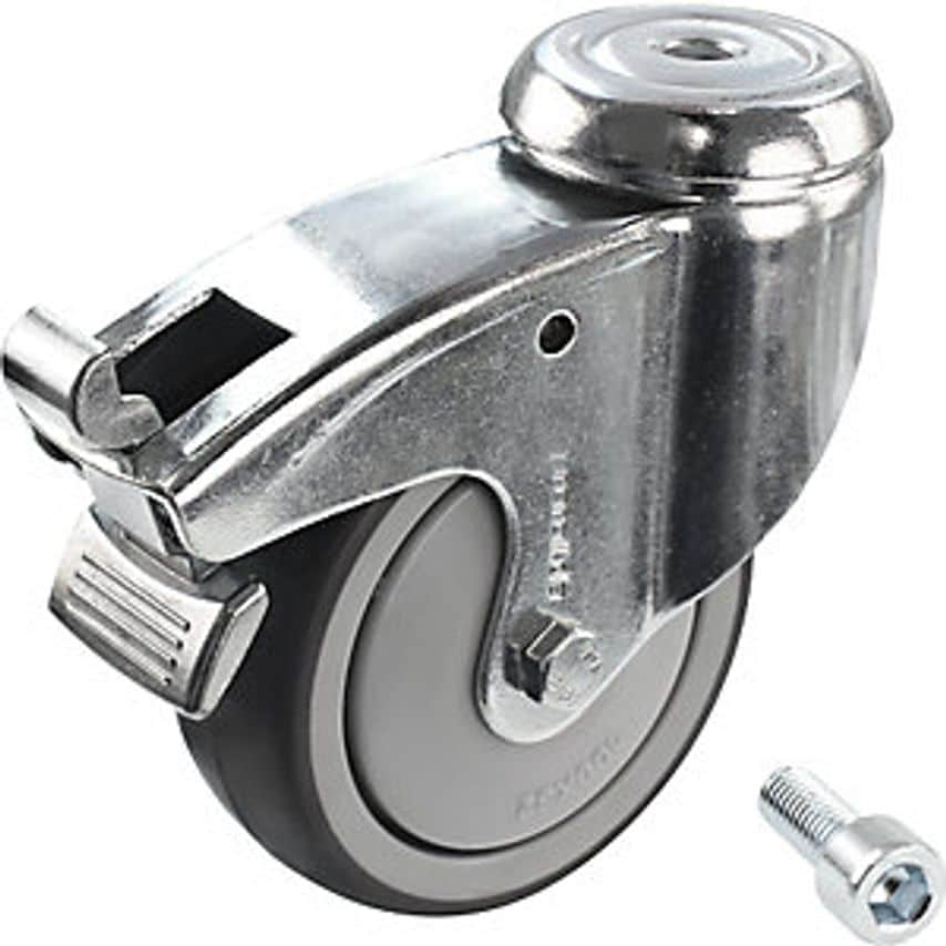 Shop PROROLL Rubber Tyre - Thermoplastic - With Threaded Pin, Wheel ØX ...