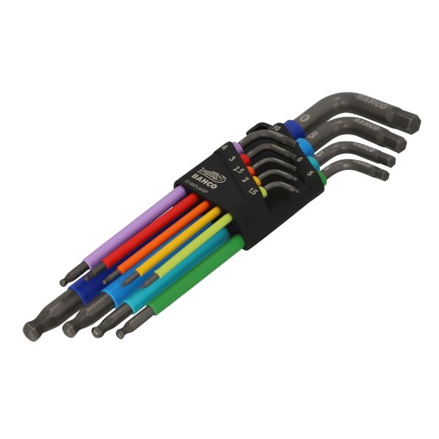 Shop Bahco C1997LM/9P Metric Long Ball End Coloured Hex L-Key Set, 9 Piece BAHC1997LM9P ...