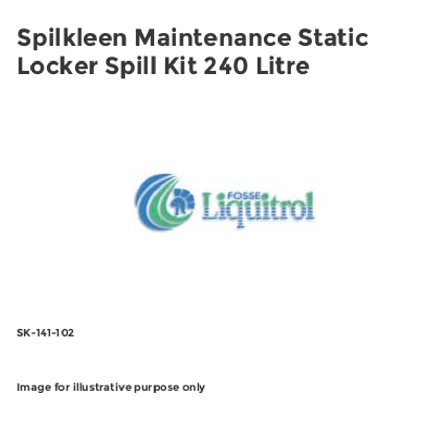 Shop Fosse Liquitrol Spilkleen Maintenance Static Locker Spill Kit 240 Litre SK-141-102 ...