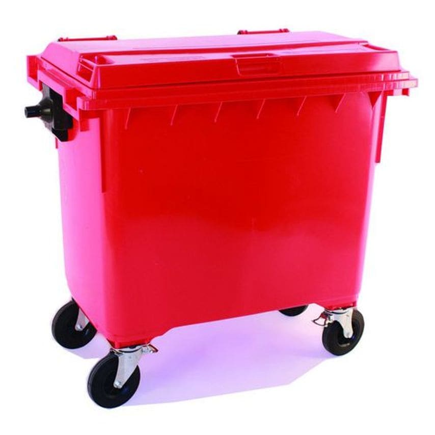 Shop Slingsby 4 Wheelie Bin With Optional Lockable Lid - 770L - Red ...