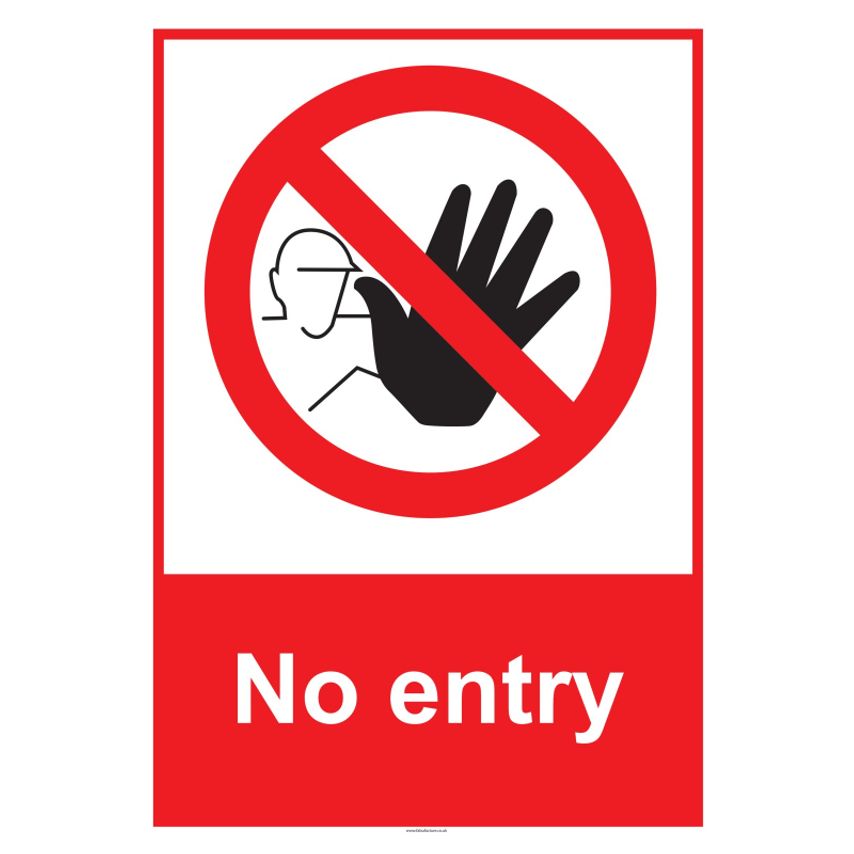 Shop Fabufacture Extra Large Prohibitive Sign (Size A1 - 594 X 841 mm ...