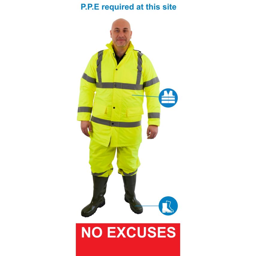 Shop Fabufacture Life Size PPE Sign - HI Vis Overalls Boots - Correx ...