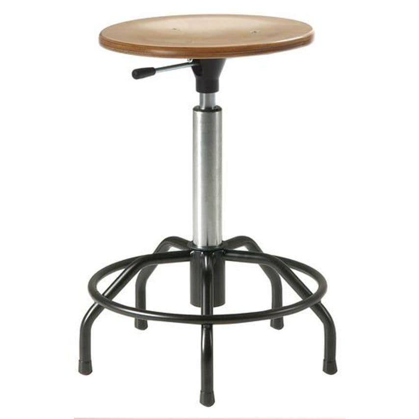 Shop Slingsby Industrial Work Stools - Wood Moulded Seat, Adjustment ...