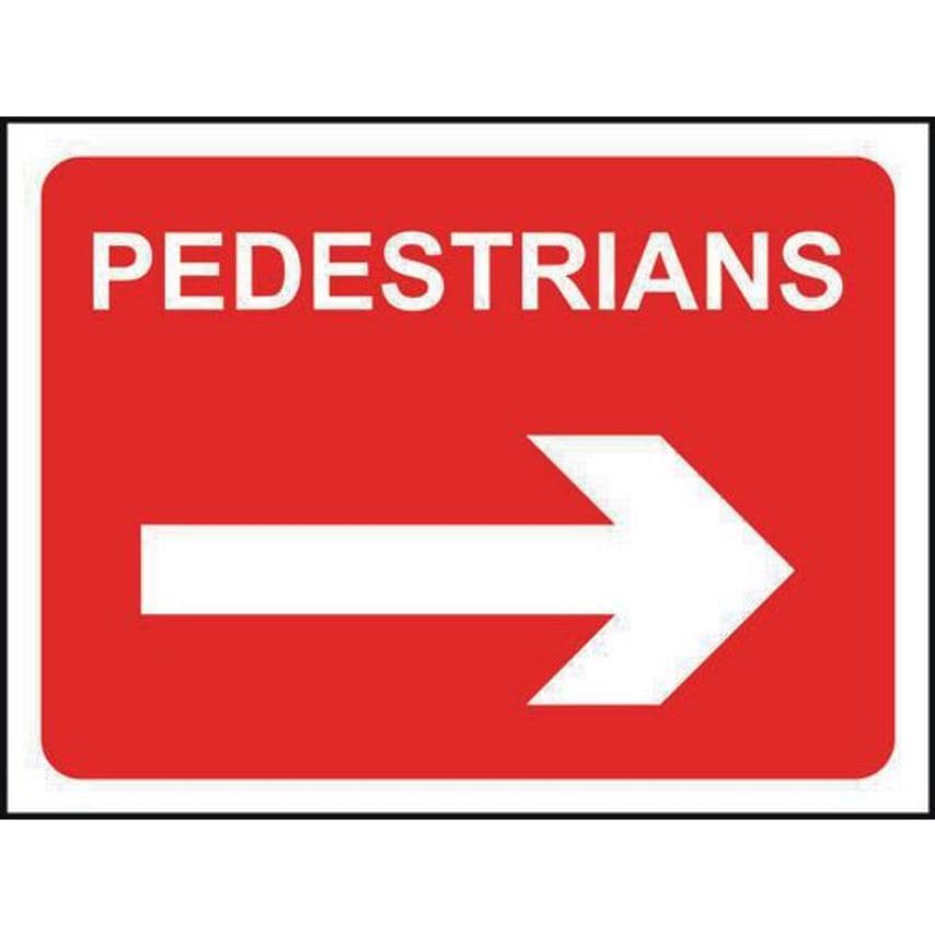 Shop Slingsby Pedestrians Arrow Right Roll-Up Traffic Sign - Traffic ...