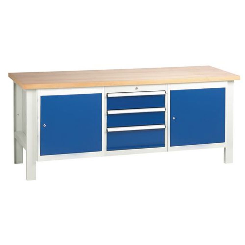 Shop Slingsby Medium Duty Steel Workbench with Veneer Worktop - miscellaneous | Zoro UK Business ...