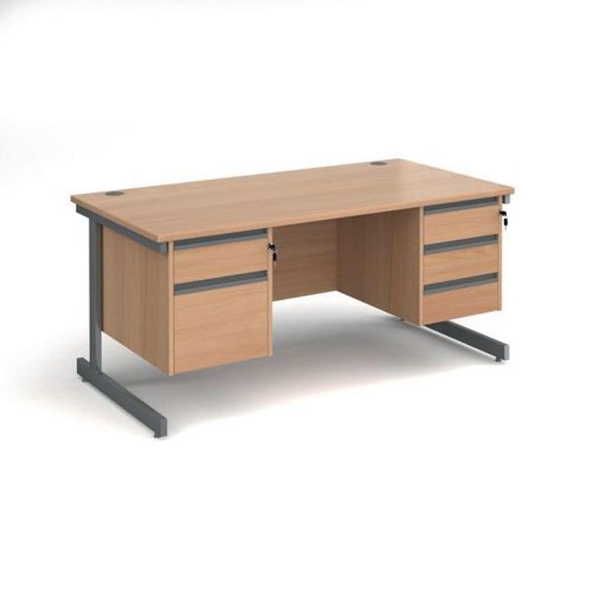 Shop Slingsby Essential Office Rectangular Desk with Cantliever Leg and ...